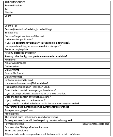 My ideal purchase order: pipe dream or reality? – Tranix Translation ...